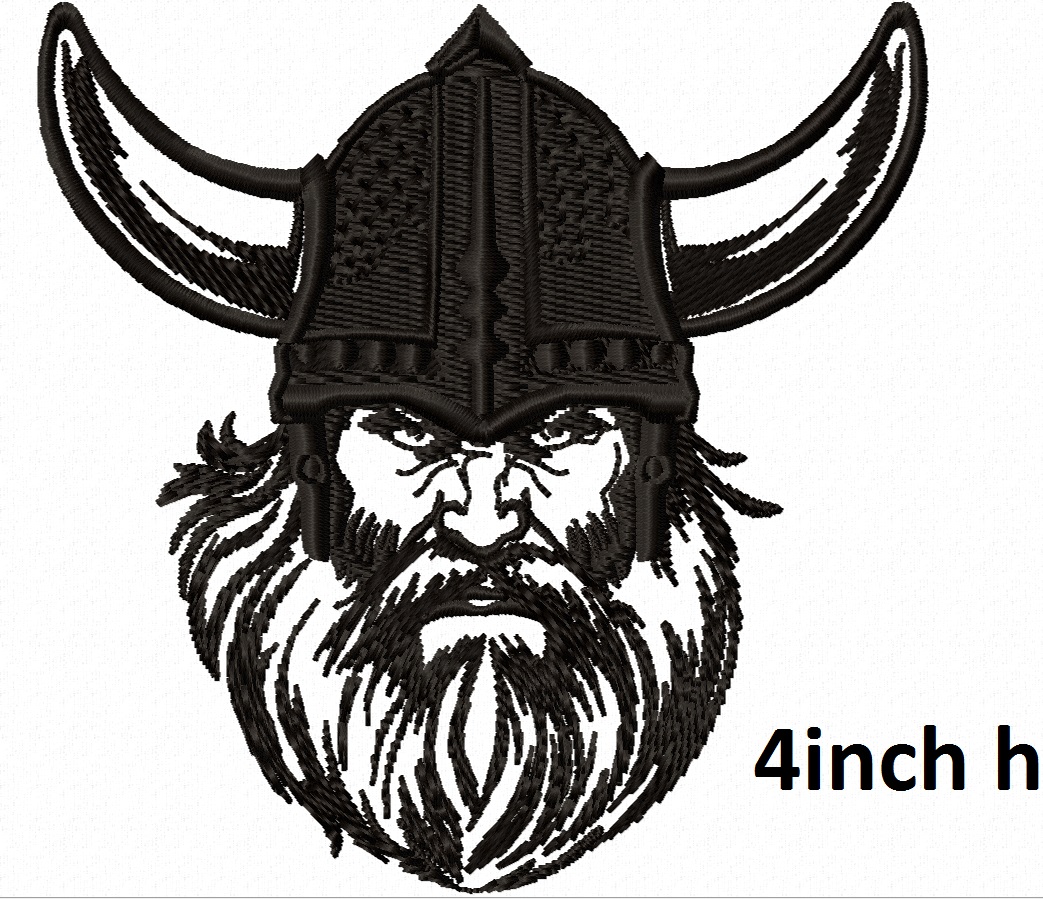 viking warrior embroidery, viking head design, norse helmet embroidery, viking embroidery ...